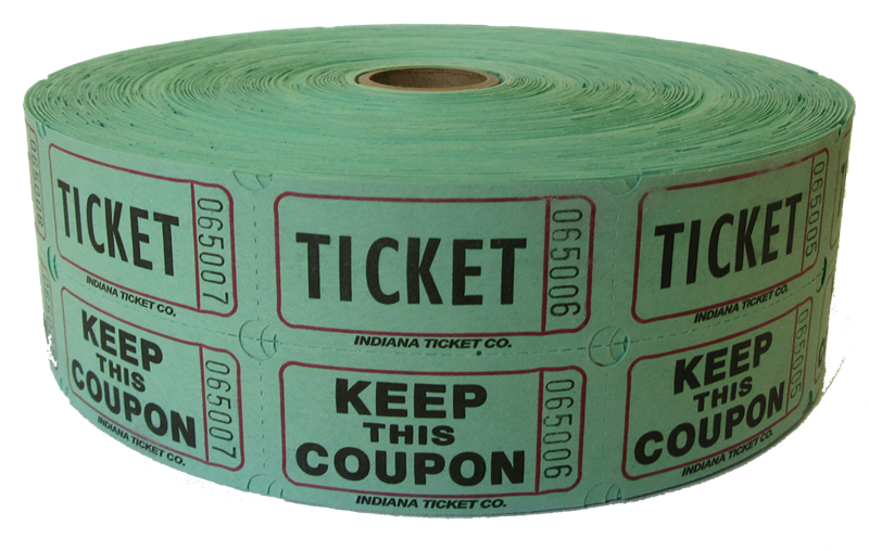 Double Roll Raffle Tickets, Green