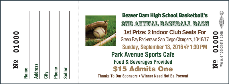 baseball raffle ticket template